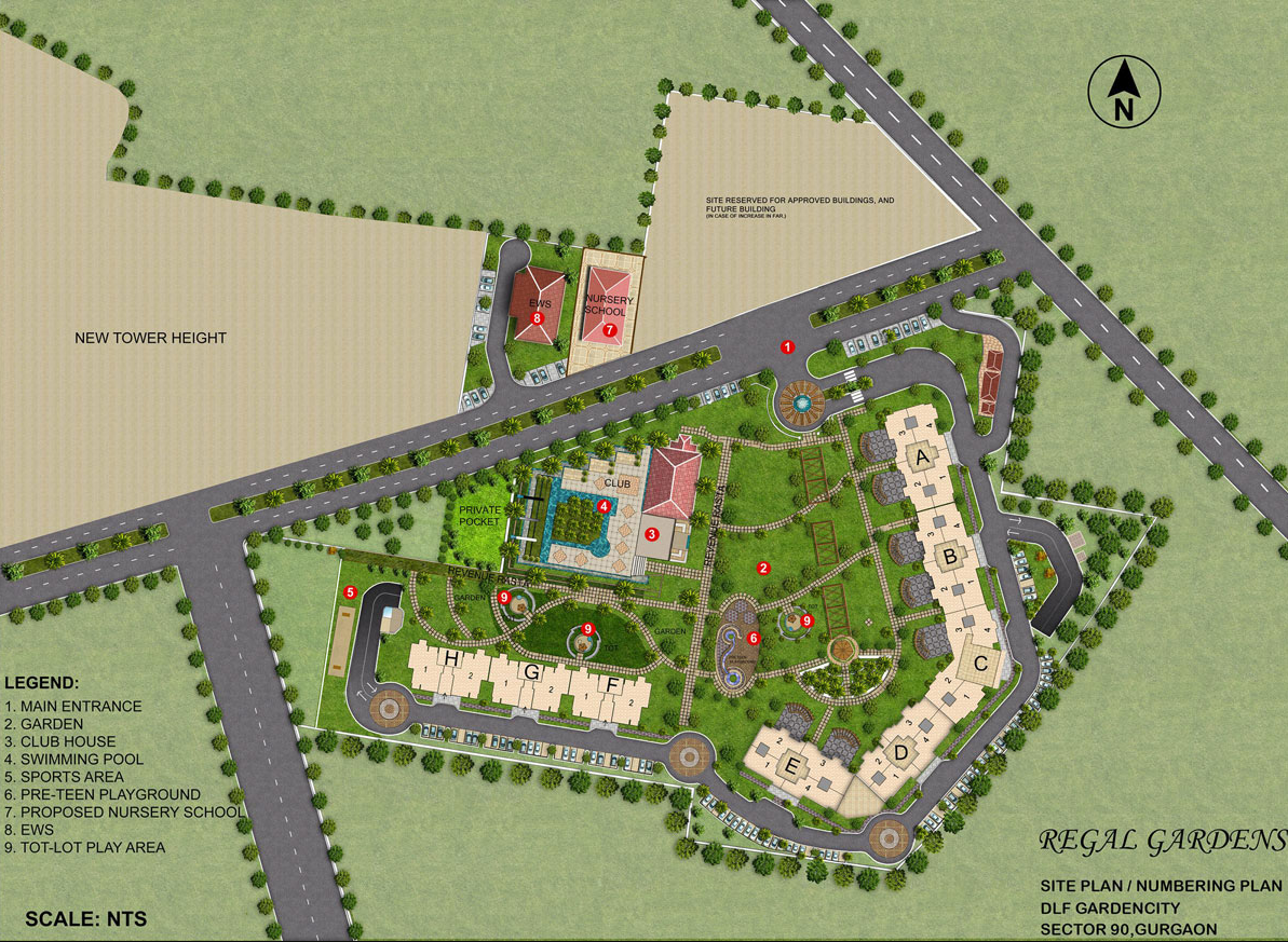 DLF Regal Gardens of Location map.
